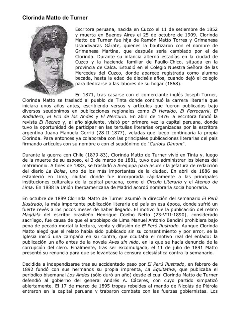 Clorinda Matto de Turner | PDF