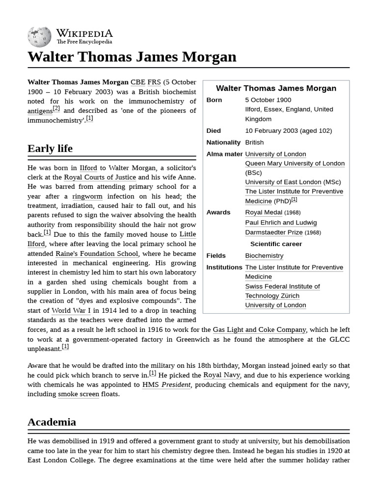 Walter Thomas James Morgan | PDF