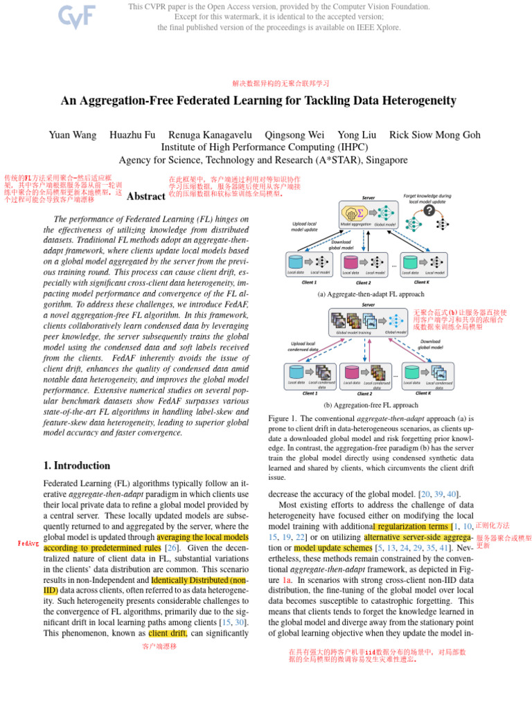 Wang An Aggregation-Free Federated Learning For Tackling Data Heterogeneity CVPR 2024 Paper ...