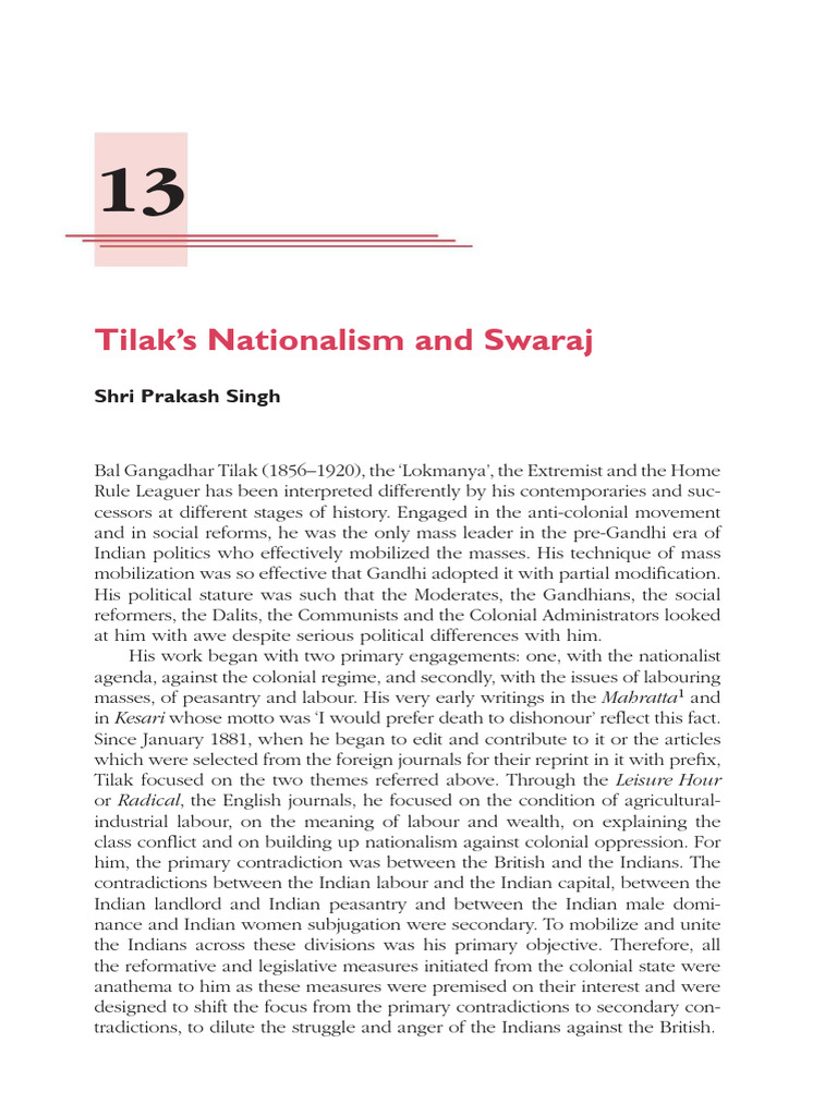 Tilak's Nationalism - IPT | PDF | British Raj | Nationalism