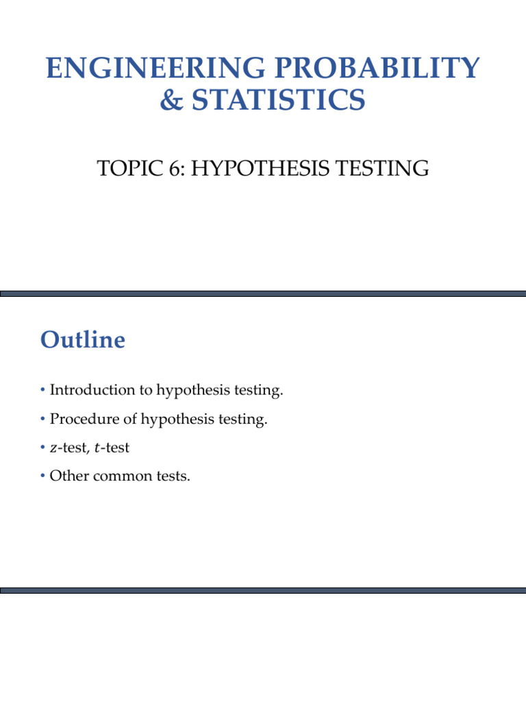Topic 6 | PDF | Statistical Significance | Statistical Hypothesis Testing