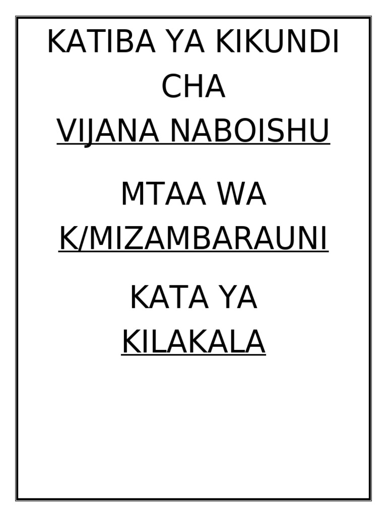 Katiba Ya Kikundi Naboishu Cover | PDF