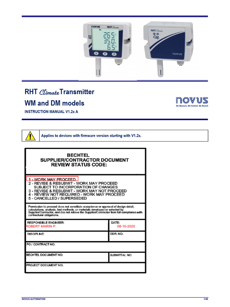 26148-320-FP01-MEE0-00006, Manual RHT Climate WM DM Transmitter v12x A ...
