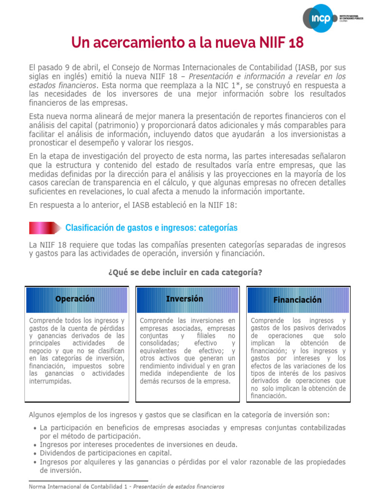 NIIF-18 | PDF | normas internacionales de INFORMACION FINANCIERA ...