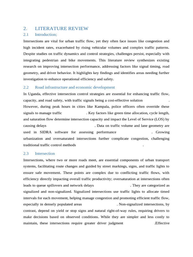 Literature Review 3 (AutoRecovered) | PDF | Traffic | Transport