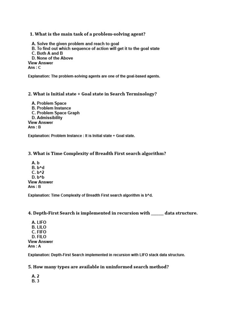 Unit 2 Problem Solving MCQ.docx | PDF | Algorithms | Applied Mathematics
