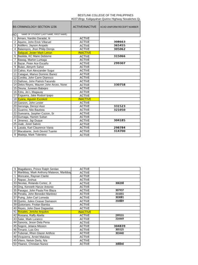 Uniform Receipt 12036 | PDF