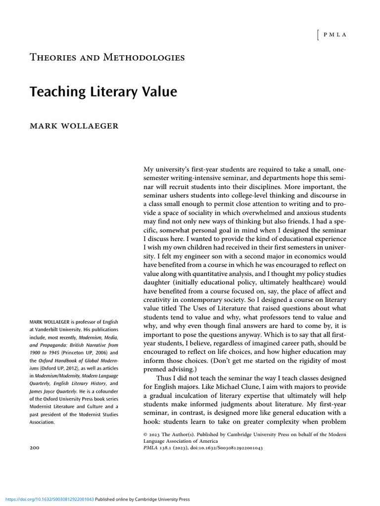 Teaching Literary Value | PDF | Lolita | Aesthetics