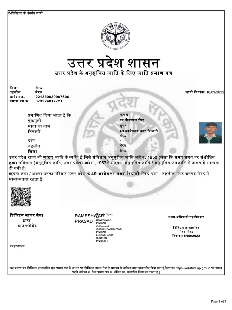 Cast Certificate | PDF