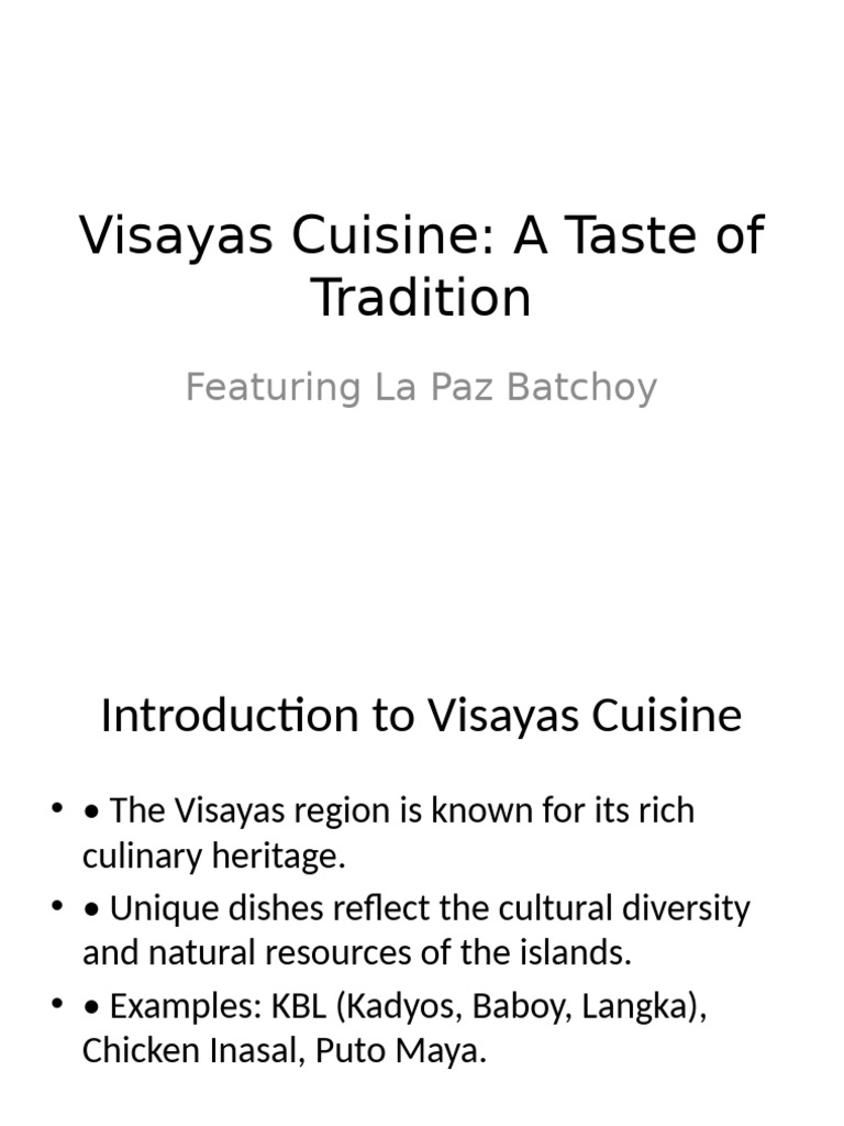 Visayas Cuisine Presentation | PDF