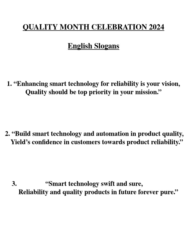 Quality Month Celebration 2024 | PDF