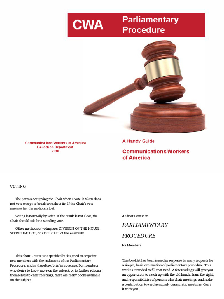Parliamentary Procedure | PDF | Meetings | Parliamentary Procedure