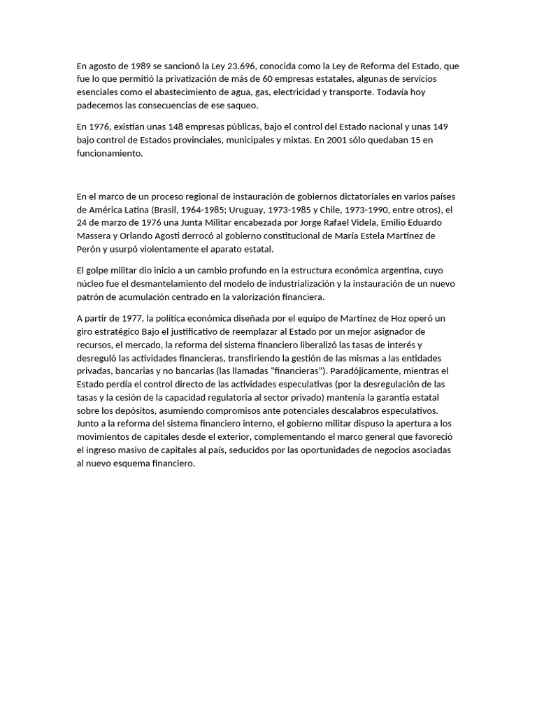 En agosto de 1989 se sancionó la Ley 23 | PDF
