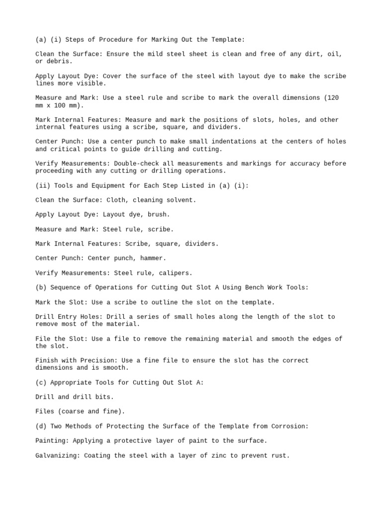 (A) (I) Steps of Procedure For Mark | PDF