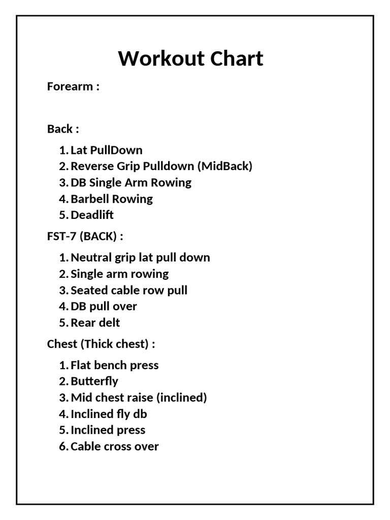 Workout Chart | PDF