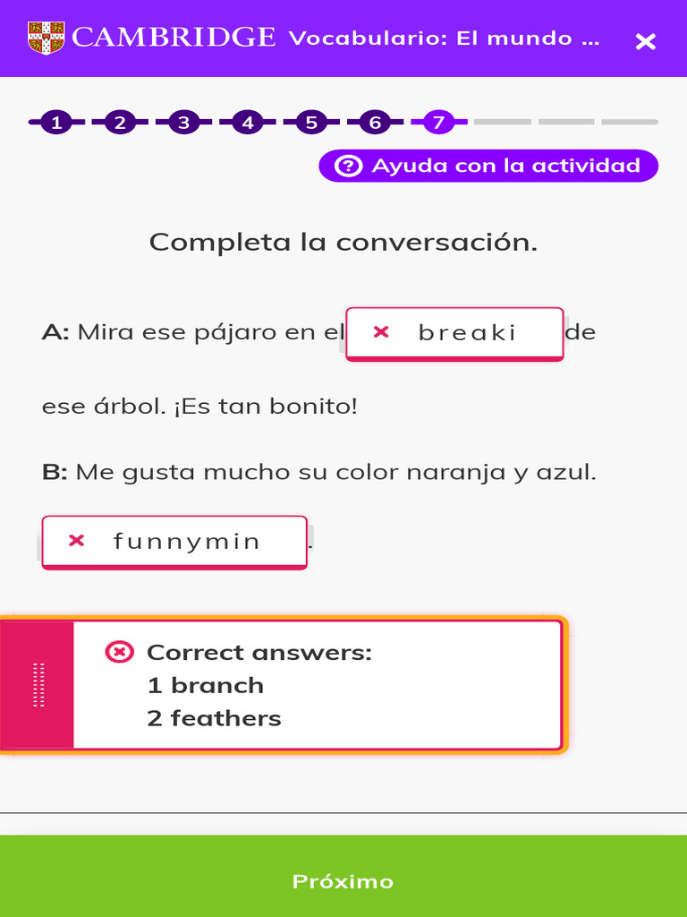 Vocabulario El Mundo Natural 1 Cambridge Uno | PDF