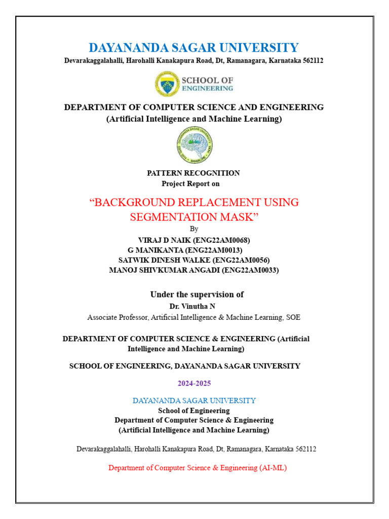 Pattern Recognition Report2 | PDF | Image Segmentation | Augmented Reality