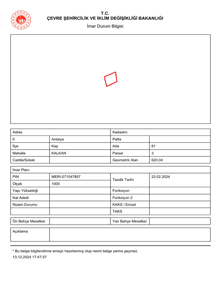 İmar Durum Belgesi | PDF