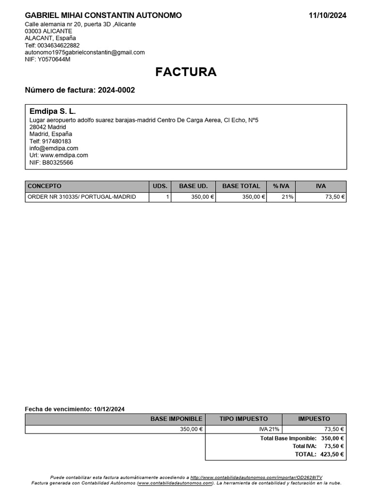 Factura - 2024-0002 2 | PDF