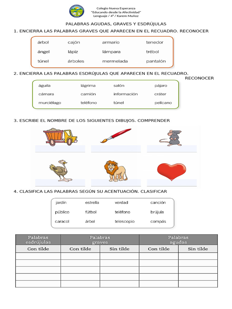 Palabras Agudas | PDF