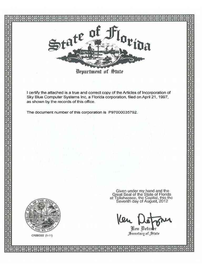 Articles of Incorporation | PDF