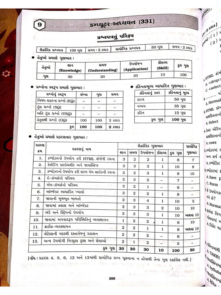 12th Computer Gala Paper Set (GM) (GSEBMaterial - Com) | PDF