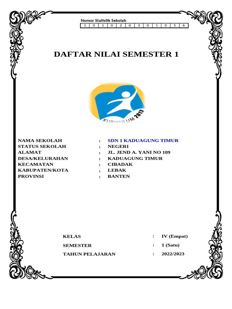 Daftar Nilai Kelas Ivb 2024 Data | PDF