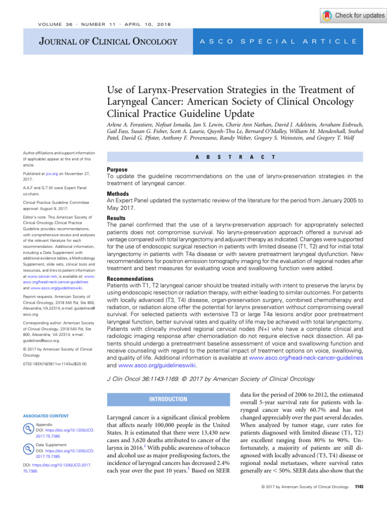 Et Al 2017 Use of Larynx Preservation Strategies in The Treatment of Laryngeal Cancer American ...