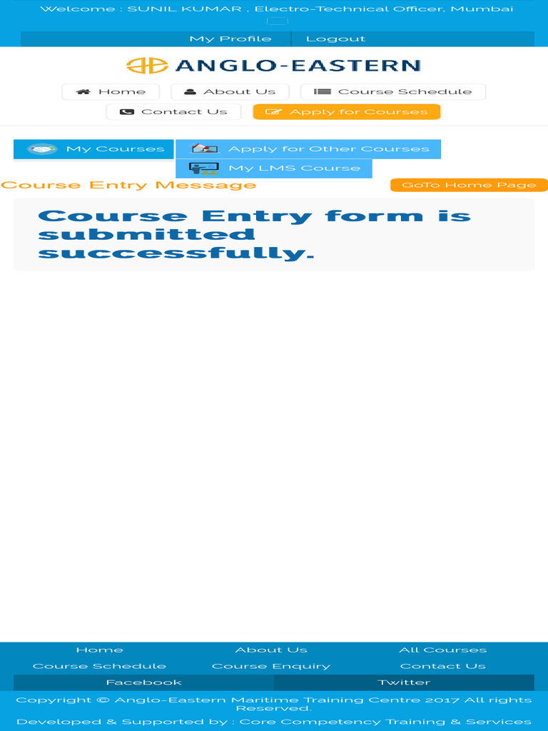 Anglo-Eastern Maritime Training Centre | PDF