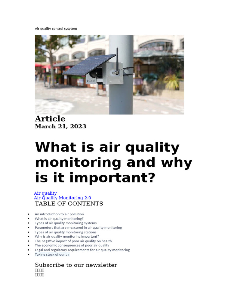Air Quality Control Sysytem | PDF | Air Pollution | Volatile Organic ...