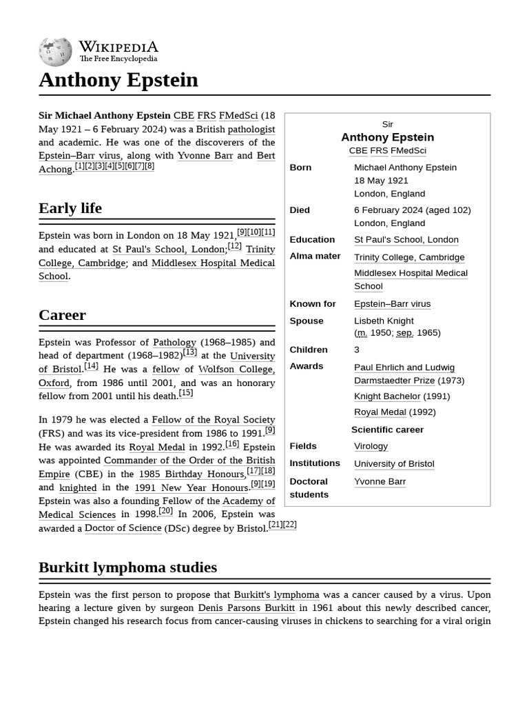 Anthony_Epstein | PDF | Immunology | Virology
