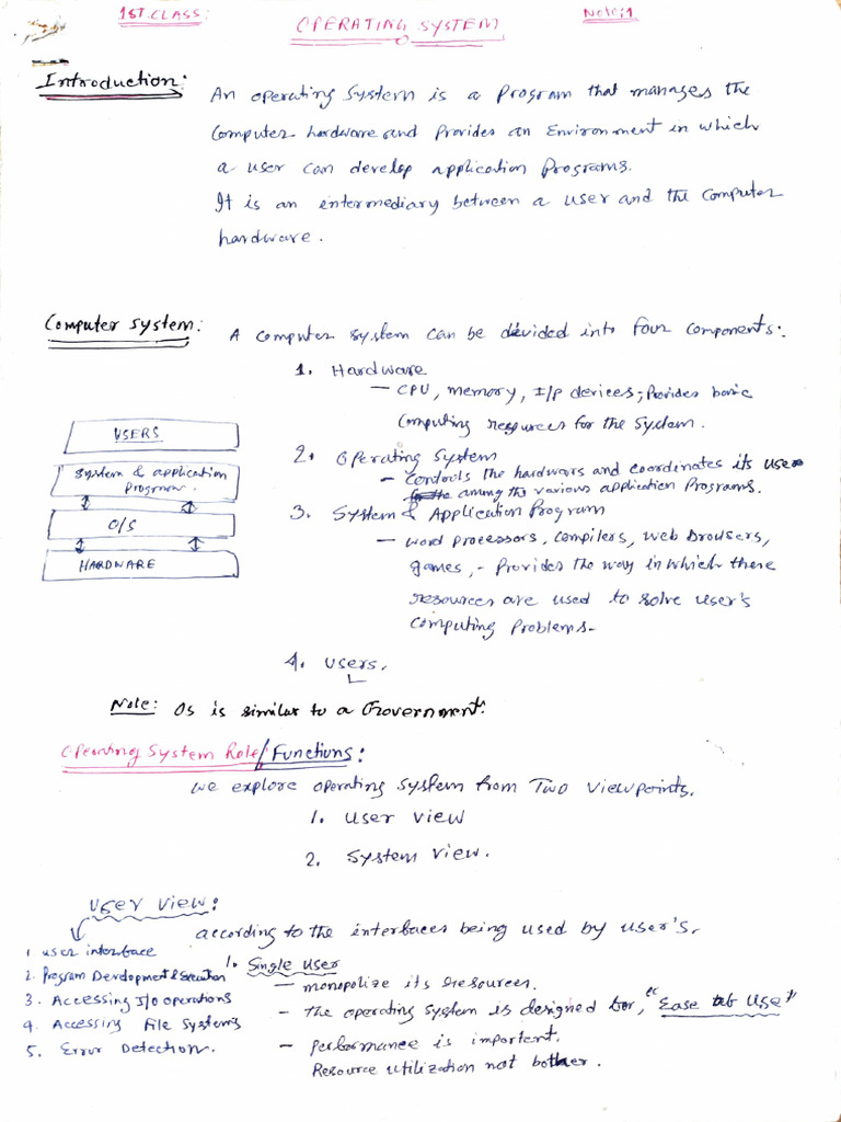 Operating system notes | PDF | Operating System | Microcontroller Operating system notes | PDF | Operating System | Microcontroller