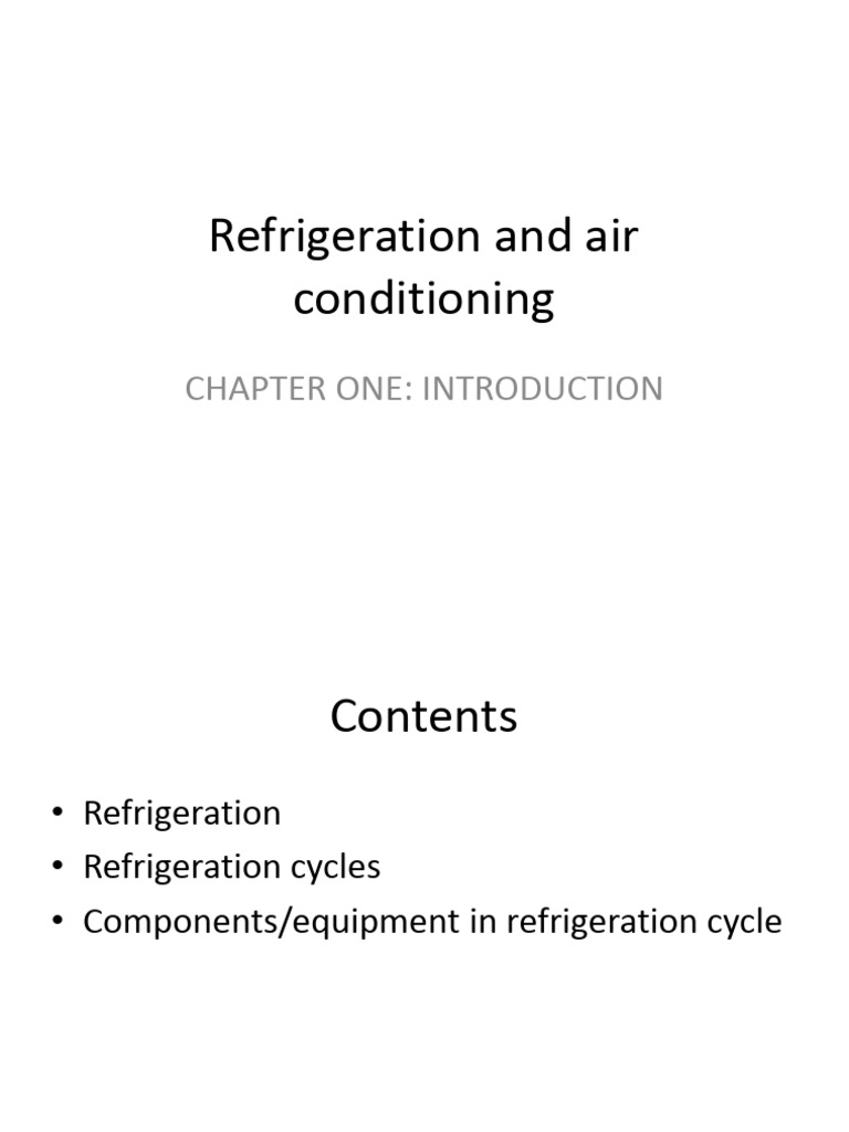 Chapter One | PDF | Refrigeration | Atmosphere