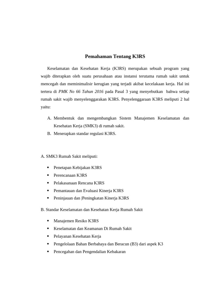 Pemahaman Tentang K3RS | PDF