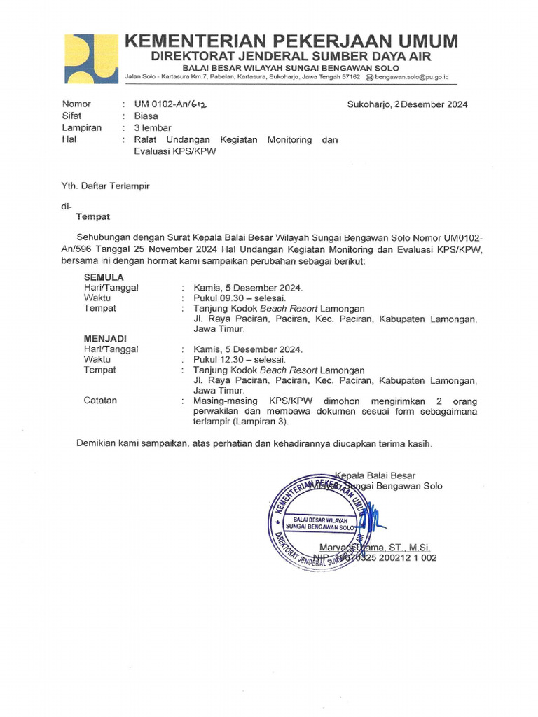 UM_612_Ralat Undangan Monev KPS Hilir 2024 | PDF