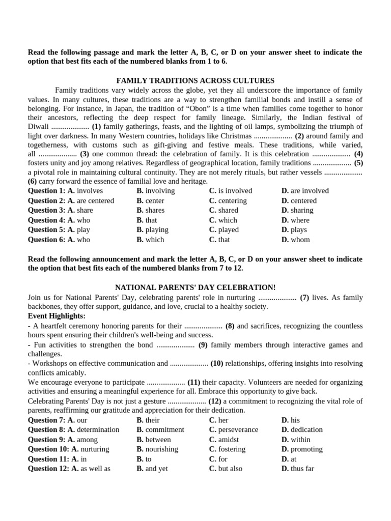 Family Traditions and Cultural Values | PDF | Fashion | Résumé