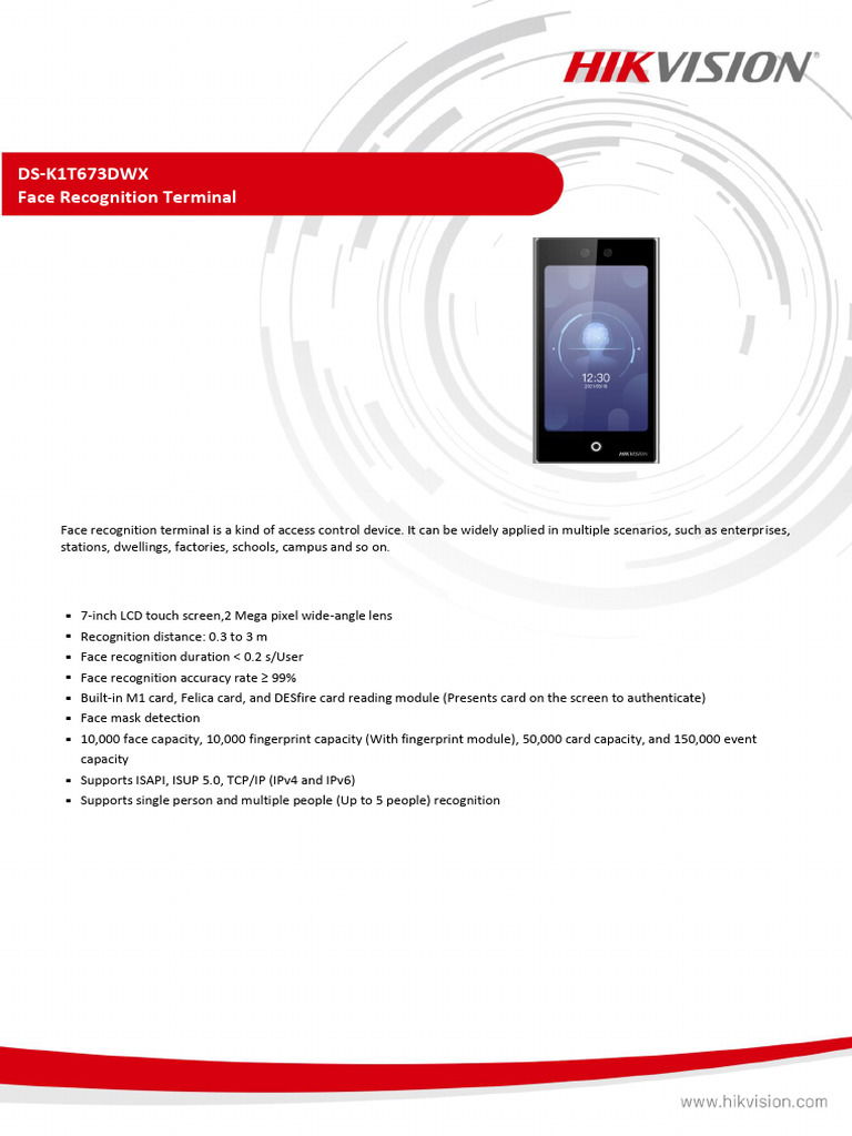 DS-K1T673DWX | PDF | Display Technology | Information And ...