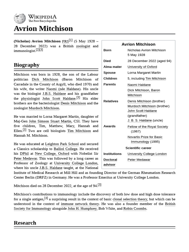 Avrion_Mitchison | PDF | Clinical Medicine | Immunology