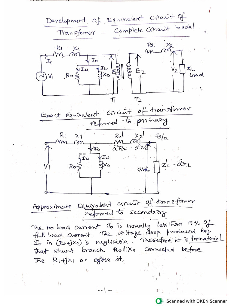 Equivalent Circuit of Transformer | PDF