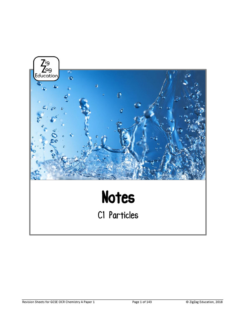01 C1 Notes (Particles) | PDF | Atoms | Proton