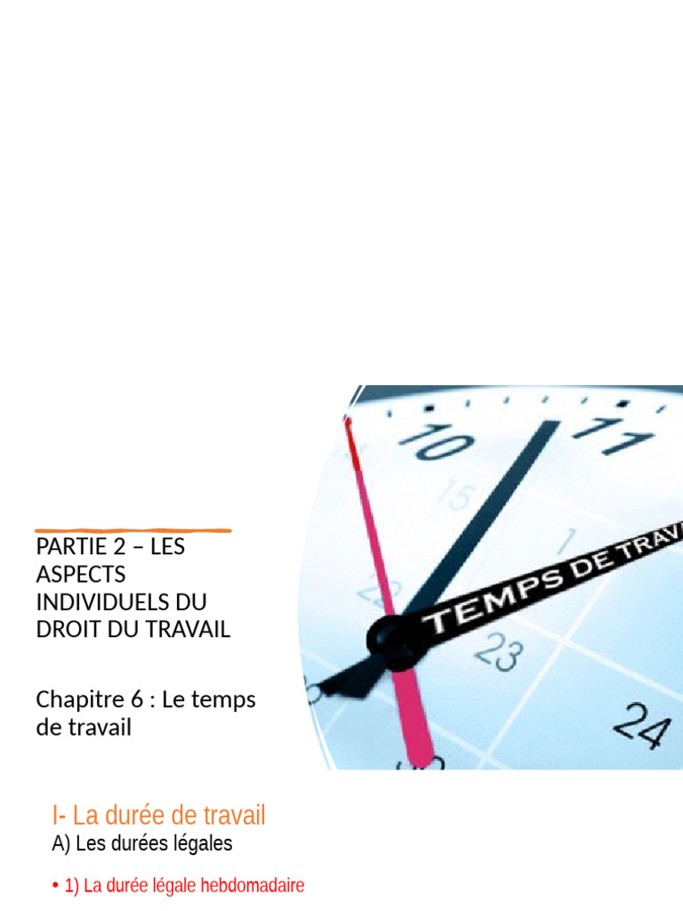 Chapitre 6 | PDF | Heures supplémentaires | Temps de travail