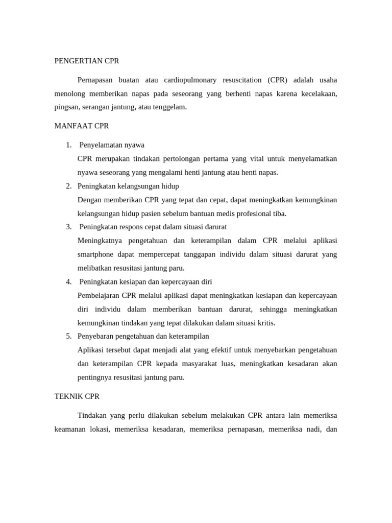 PENGERTIAN CPR | PDF