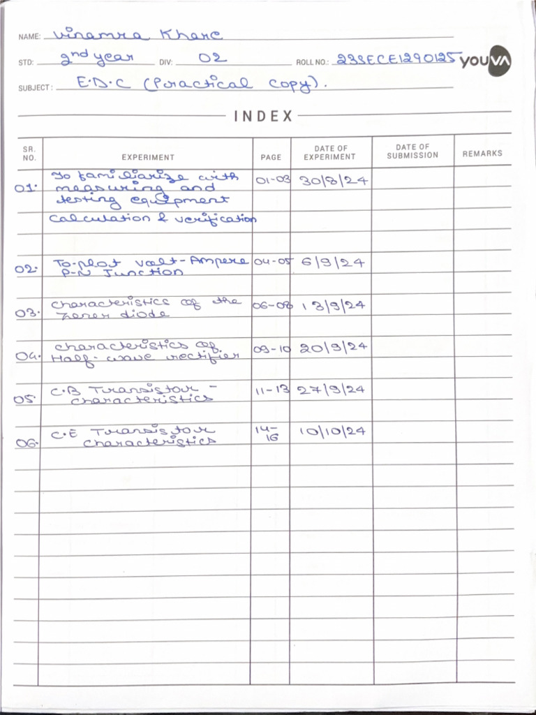 EDC Lab Manual | PDF