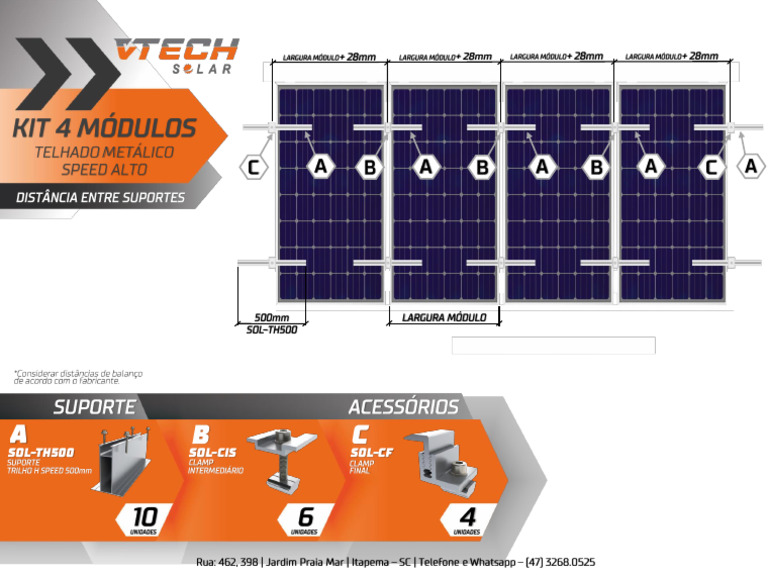 Datasheet Sol-th500 - 4 Módulos | PDF