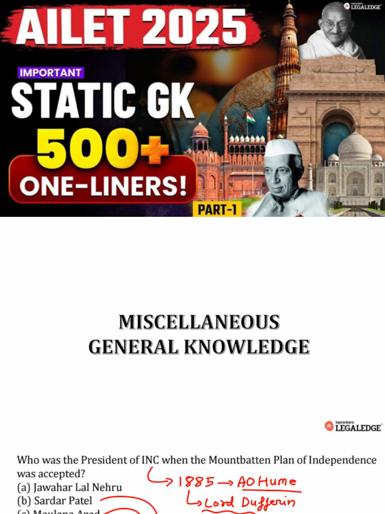 Static GK Class I | PDF