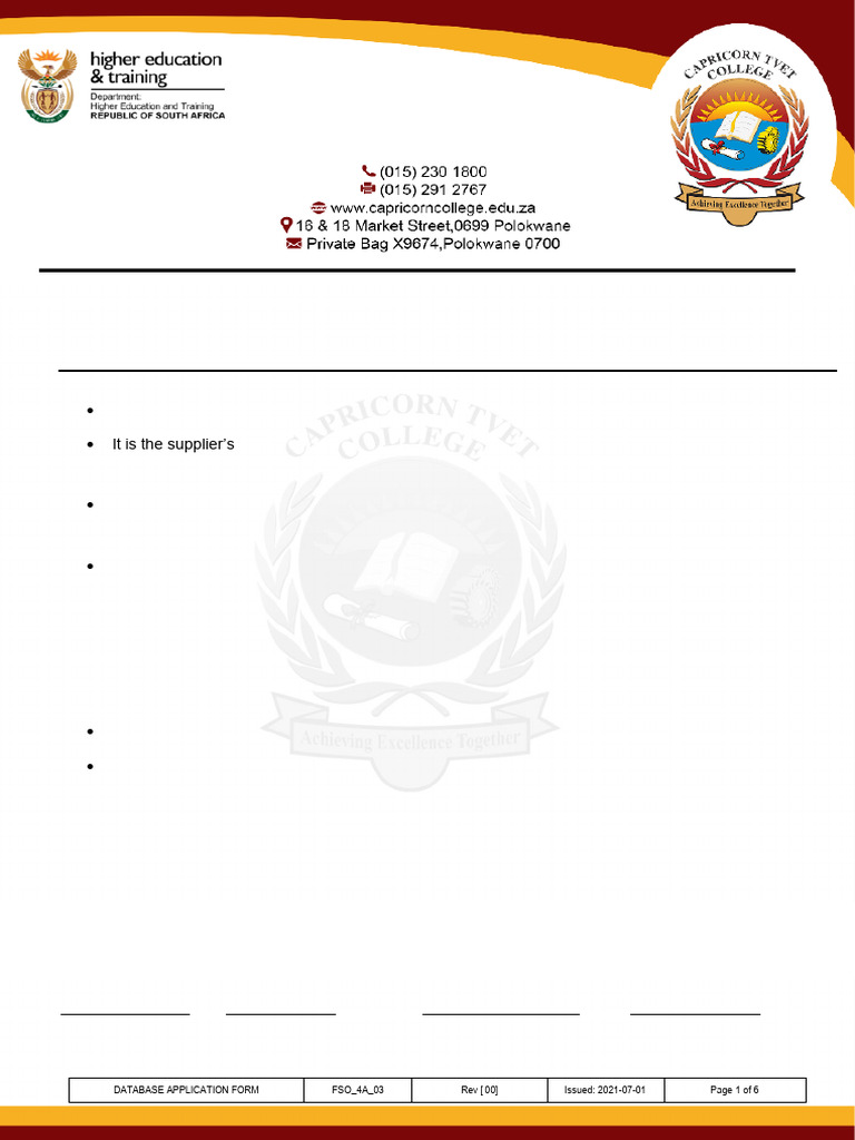 FSO - 4A - 03 Data Base Application Form | PDF