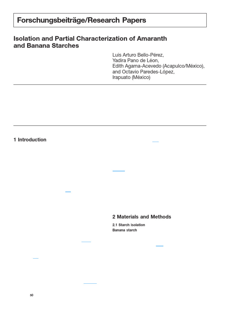 Isolation and Partial Characterization o | PDF | Starch | Viscosity