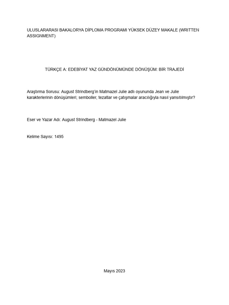 Turkish Yuksek Duzey Makale | PDF