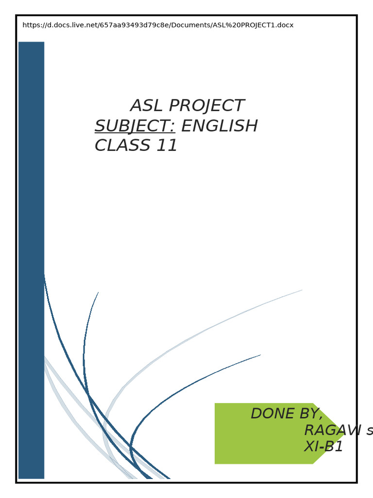 Asl Project1 Ragavi | PDF