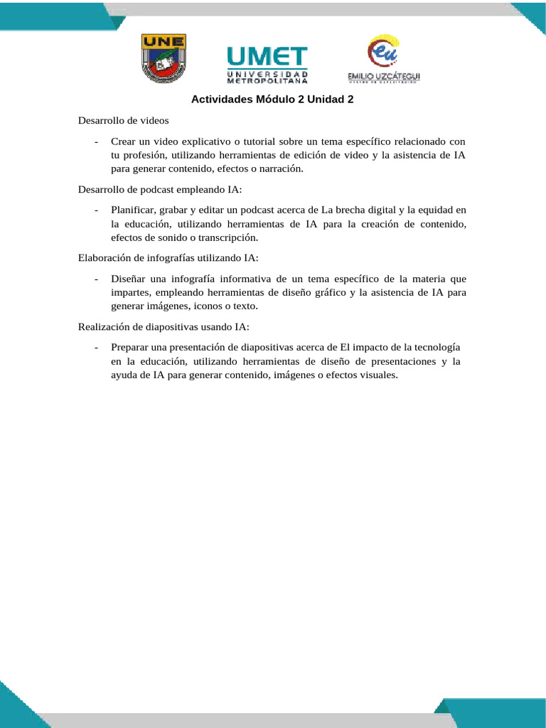 Actividades Módulo2 Unidad2 | PDF